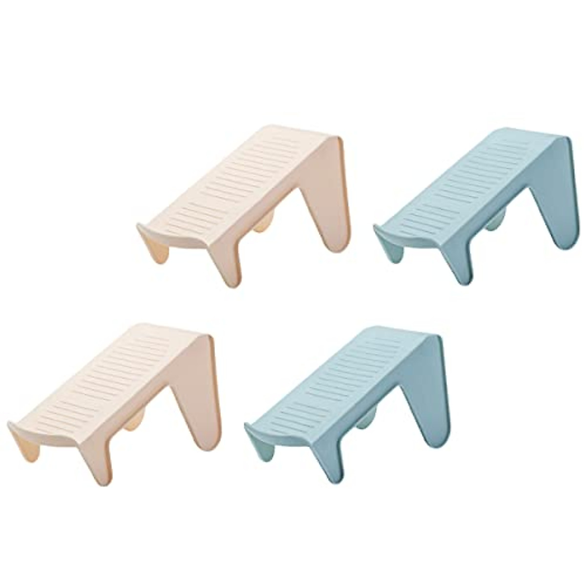 Veemoon 8pcs Rack% Bathroom Saving Organizer Multi- Holder Layer for Plastic Stands Blue Stacker Deck Shoes Stack Wall, Space Clo Slots Double Professional Stacker: Simple