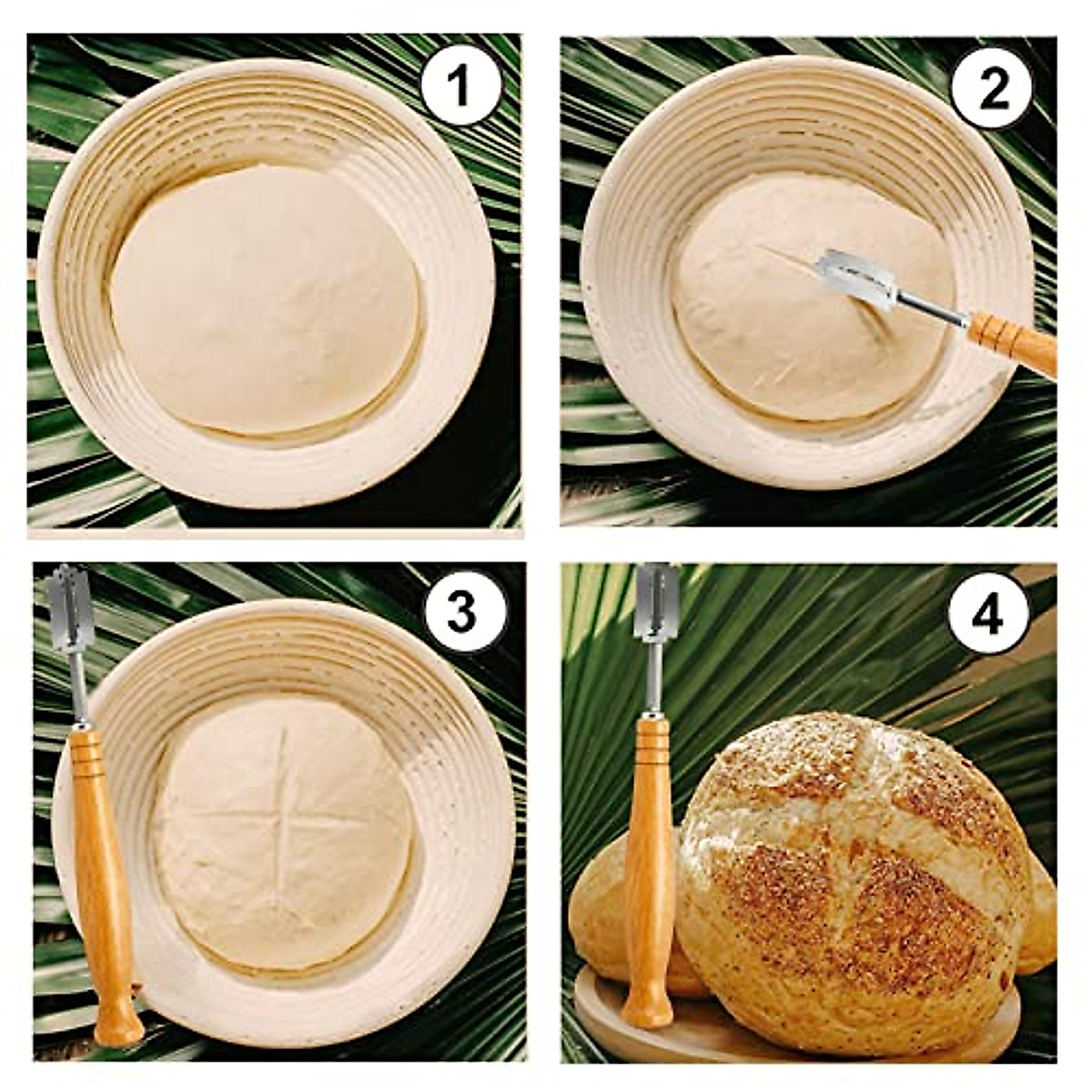 EWUHRY Sourdough Bread Knife Baking Lame, Bow Knife Bread Scoring Tool with Sheath and 5 Razor Blades Accessories, Homemade Bread Making Tools and Supplies for Cutting Bread