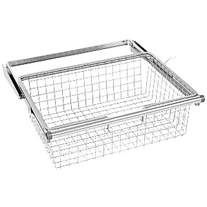 Rubbermaid Configurations Sliding Basket for Closet Drawer Organization, Sturdy Slide Out Basket, Titanium
