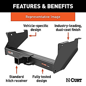 CURT 15860 Commercial Duty Class 5 Trailer Hitch, 2-1/2-Inch Receiver, Compatible with Select Chevrolet Silverado, GMC Sierra 2500, 3500 HD