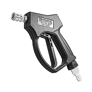 YAMATIC Short Pressure Washer Gun Stainless Steel with Swivel 3/8" Plug, 5000 PSI Power Washer Trigger Handle Replacement for MTM SGS35, SGS28, SG35, SG28 and More Stubby Foam Cannon Gun Car Wash