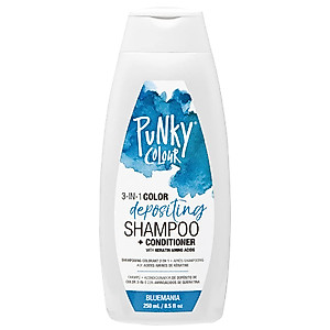 Punky Bluemania 3-in-1 Color Depositing Shampoo & Conditioner with Shea Butter and Pro Vitamin B that helps Nourish and Strengthen Hair, 8.5 oz