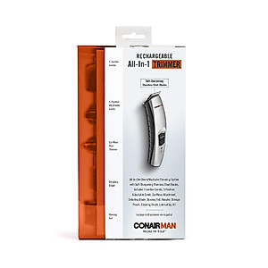 ConairMAN All-in-One Beard Trimmer for Men for Face, Nose and Ear Hair Trimmer, 12 piece Men's Grooming Kit, Cordless/Rechargeable