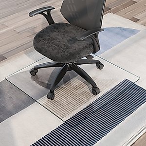 NeuType Glass Chair Mat, Tempered Glass Office Chair Mat for Carpet or Hardwood Floor - Effortless Rolling, Easy to Clean, Best for Your Home or Office Floor (36" x 36" x 1/5", Transparent)