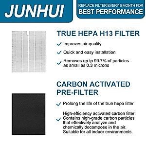 C545 True HEPA Replacement Filters for C545 B151, P150, 9300,Winix Filter S 1712-0096-00 and 2522-0058-00, 4 Carbon Prefilters+2 Pack H13 Filters