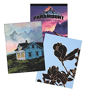 Paramount Universal Primed Premium Cotton Black Canvas Pads - Black - 12" x 16" - 10 Sheets - Universal Double Primed Cotton Canvas Pads for Students, Drawing, Painting, Travel, & More