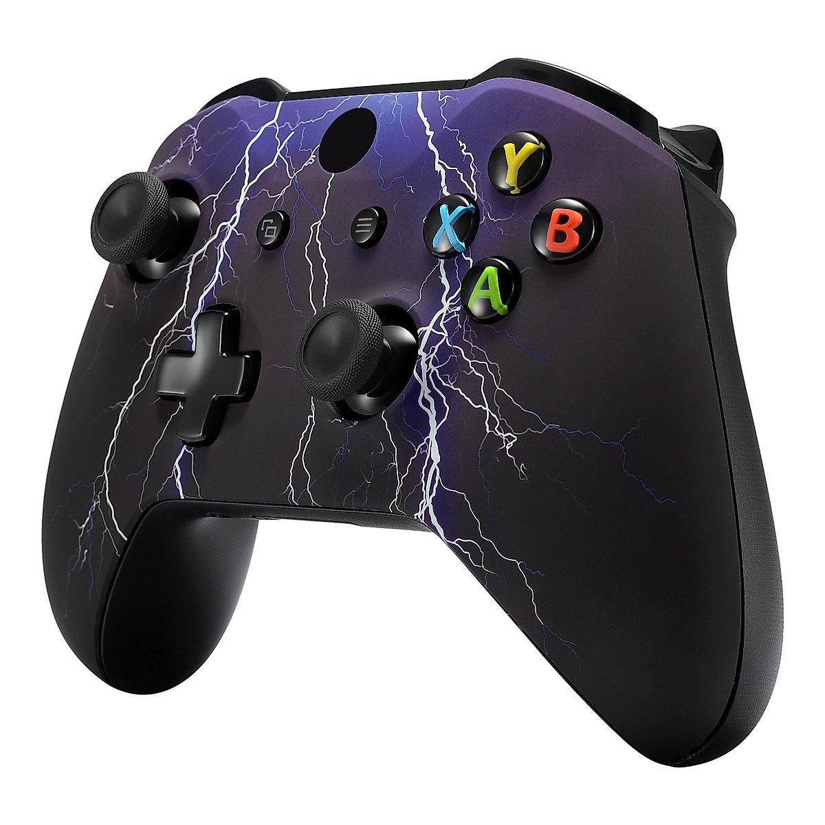 eXtremeRate Purple Storm Patterned Faceplate Cover, Soft Touch Front Housing Shell Case, Comfortable Soft Grip Replacement Kit for Xbox One X S Controller - Controller NOT Included