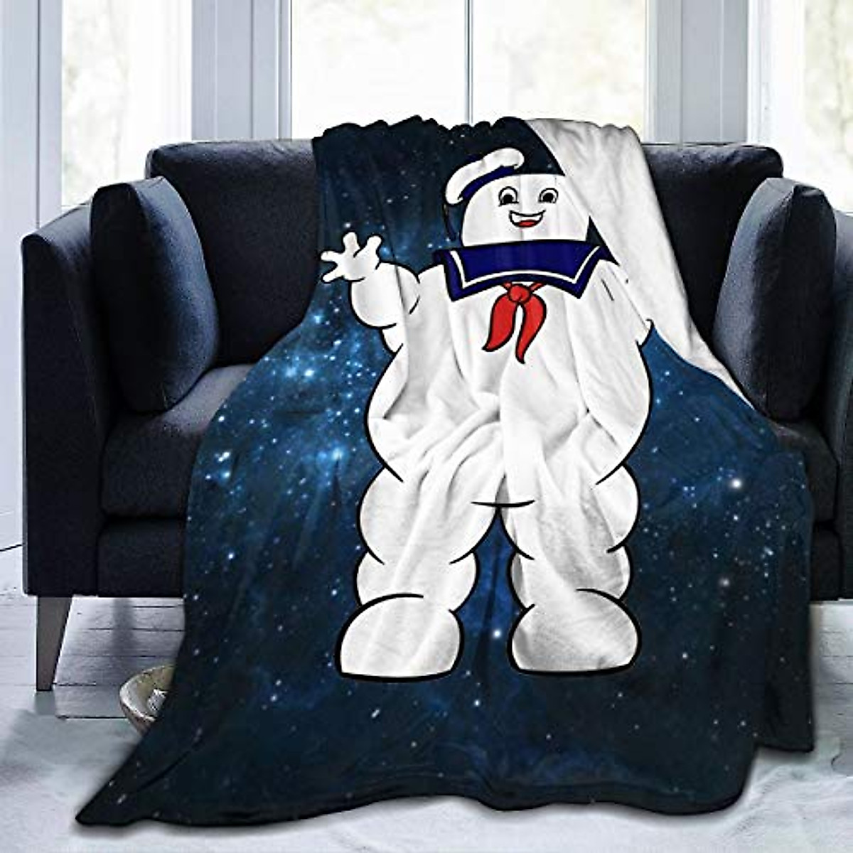 Noble Temperament Stay Puft Marshmallow Man Blanket Flannel Fleece Nap Sofa Throw Light and Comfortable Sofa Bed Soft and Warm Plush Air Conditioning Quilt50 X40