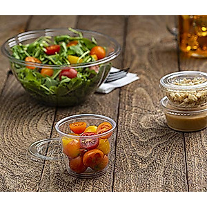 Plastimade Clear Disposable Plastic Portion Cups With Lids (100 Sets - 5.5 Oz) - Disposable Condiment Cups, Thanksgiving Sauce/Dip/Dressing Cups, Souffle Cups & Jello Shot Cups With Lids