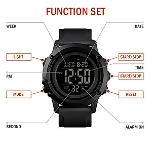 CKE Men's Digital Sports Watch Large Face Waterproof Wrist Watches for Men with Stopwatch Alarm LED Back Light