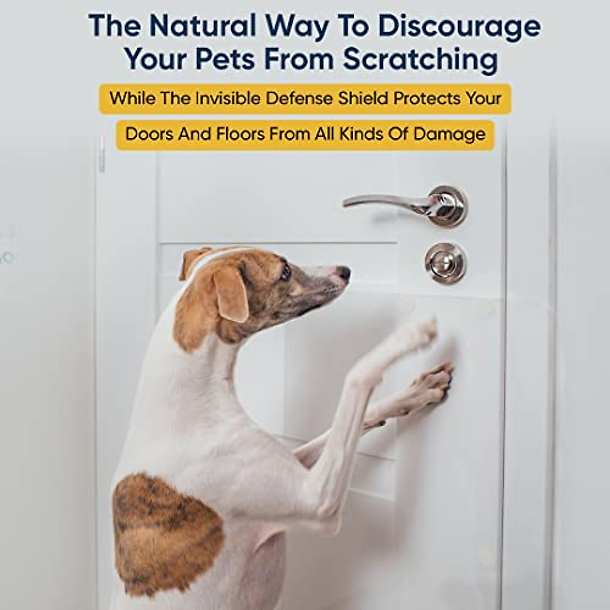 PROTECTO® Cat & Dog Scratch Door Protector for Indoors & Outdoors - 2-Pack 30" x 20" Transparent Door Protector from Dog Scratching, Smooth Deterrent Surface - Easy Installation with Sticky Pads