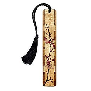 Cherry Blossom Handmade Wooden Bookmark - Made in USA - Also Available Personalized