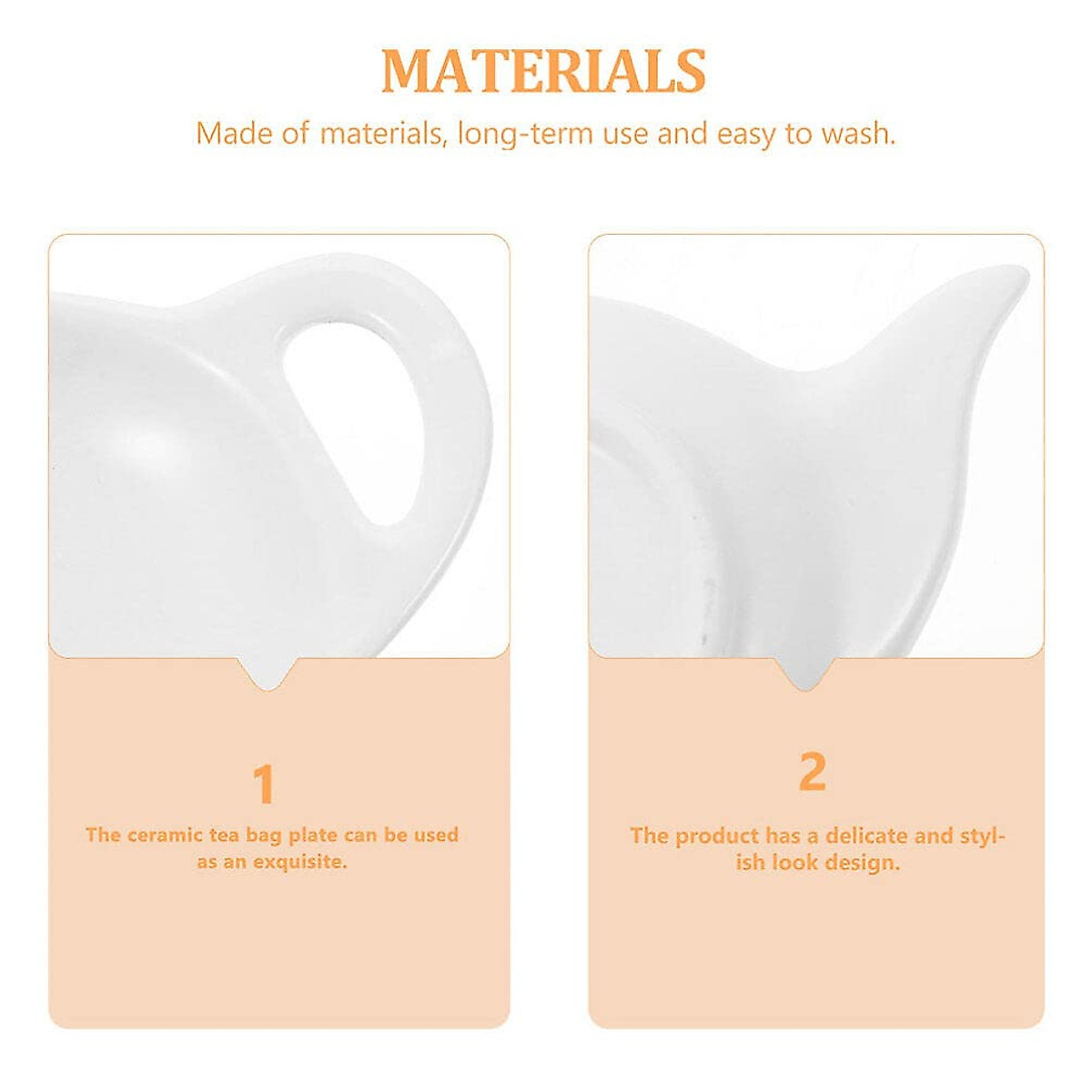 BESTonZON 2pcs Ceramic Tea Bag Saucer Spoon Stand Rev Coffee Ceramic Tea Bag Holder Teapot Shaped Tea Bag Holder Tea Bags Decor Soy Sushi Dipping Bowls Side Dish Bowl Tea Bag Coaster Classic