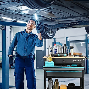 DURATECH 30-1/2 in 3-Drawer Rolling Tool Cart with Wood Top, Heavy Duty Storage Organizer Cabinet, Utility Industrial Service Cart with Casters and Locking System for Mechanics Warehouse Garage