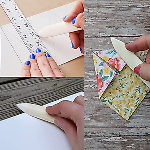 DEEDYGO Genuine Bone Folder and Scoring Tool - 100% Real Cattle Bone, Smooth, Premium Quality for Folding, Scoring, Creasing, Bookbinding, Origami, Scrapbooking, Leather Burnishing, Paper Card Crafts