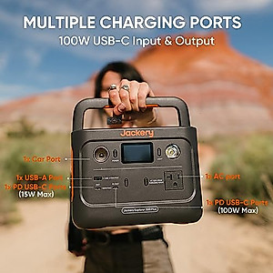 Jackery Solar Generator 300 Plus Portable Power Station with 40W Book-sized Solar Panel, 288Wh Backup LiFePO4 Battery, 300W AC Outlet, Only 5KG for RV, Outdoors, Camping, Traveling, and Emergencies