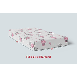 NEYM DESIGN/Premium Cotton Fitted Baby Crib Sheet, Baby Toddler Mattress Cover, Ultra Soft Cotton Sheet, (Clouds and Cute Bears)