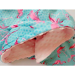 Baby Blanket Super Soft Minky Blanket with Double Layer Dotted Backing Pink Flamingo Security Blanket for Newborns Nursery Stroller Receiving Toddlers Crib Bedding for Boy or Girl(30 x 47 Inch)