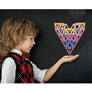 Veatree 160Pcs Magnetic Building Sticks Blocks Toys, Magnet Educational Toys STEM Toys for Kids and Adult, 3D Non-Toxic Building Toy with Storage Bag