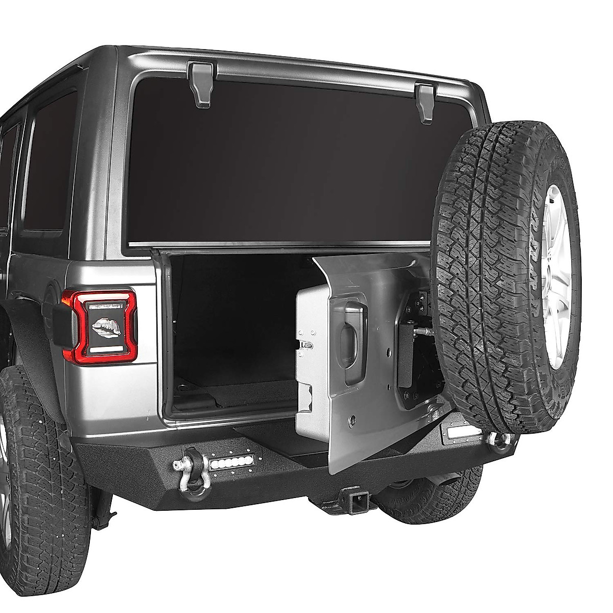 u-Box Wrangler JL Rear Bumper w/Tire Carrier & Hitch Receiver Compatible with Jeep Wrangler JL & JLU 2018-2025