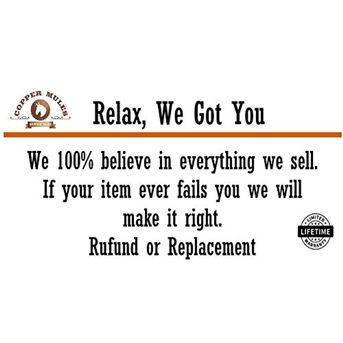 Copper Mules Moscow Mule PURE Copper Mug Handcrafted of 100% Pure THICK Copper - Straight Smooth Finish - RAW Copper Interior - Authentic and Strong Riveted Handle - Holds 16 ounces