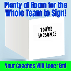 Play Strong 3-Pack Thanks BASEBALL Coach You're Awesome (5x7) Greeting Thank You Cards Set Amazing for Baseball Players, Teams, Coaches, Family and Fans - Your Coaches Will Love 'Em!