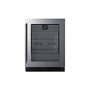 Summit Appliance ASDG2411 24" Wide Built-In Beverage Center, ADA Compliant; 3.25 cu.ft Capacity; Frost-free; Sealed Back; Open Door Alarm; Factory Installed Lock; Dimmable LED Light