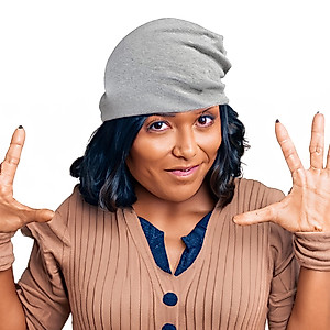 Jemis Women's Baggy Slouchy Beanie Chemo Cap for Cancer Patients (2 Pack ArmyGreen & Gray)