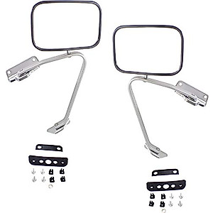 Kool Vue Left & Right Door Mirrors Compatible With Ford F-150 1987-1991 Polished Pair