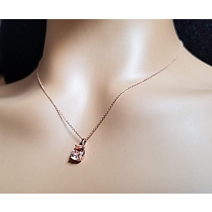 14k Rose Gold Morganite Pendant Necklace, 18" (8x6mm Oval Moragnite)
