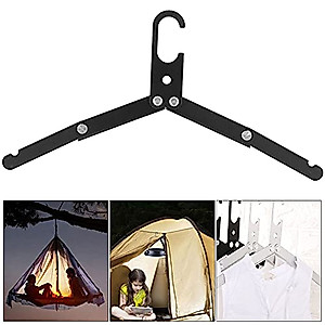 plplaaoo Portable Folding Clothes Hanger, Hangers,Nonslip Travel Hangers Metal Hangers,Multifunction Coat Hangers Travel Accessories,Clothes Drying Rack for Travel(Black)