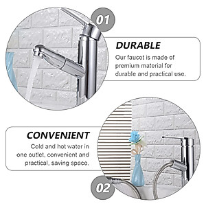 DOITOOL Kitchen Sink Faucet Stainless Steel Kitchen Faucet with Pull Down Sprayer Single Hole Pull Out Kitchen Faucets for Bathroom Bar Laundry