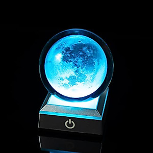PODOI 3D Moon Crystal Ball, Birthday Christmas Astronomy Gifts for Kids, Gifts for Space Lovers, Presents for Children