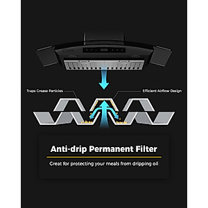 Empava Wall Mount Range Hood 30 Inch, Ducted/Ductless(Charcoal-Filter Sold Separately), Kitchen Exhaust Stove Vent with 400CFM, Tempered Glass, LED Light Stainless Steel, EMPV-30RH06