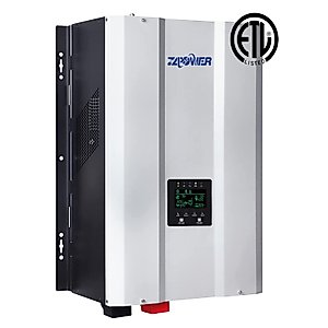 ZLPOWER UL1741 10KW Solar Off Grid Inverter 110/220Vac Low Frequency DC 48V AC Input 240V AC Output 120V/240V Split Phase Pure Sine Wave Power Converter,with 2x60A MPPT Charger Controller 10000W