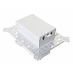 Arlington DBVM1W-1 Low Profile IN BOX Electrical Box with Weatherproof Cover for New Construction Stucco/Textured Surfaces/Rigid Siding, Vertical, 1-Gang, White