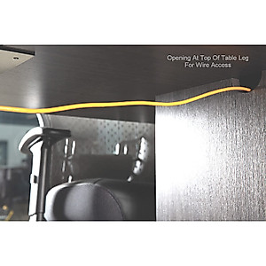 Thaweesuk Shop 24 FT Gray and White Finish High End Modern Executive Rectangle Shaped Conference Table Square Legs Grommets Racetrack Boardroom Meeting Room Desk Office Wood 288''L x 48''W x 30''H