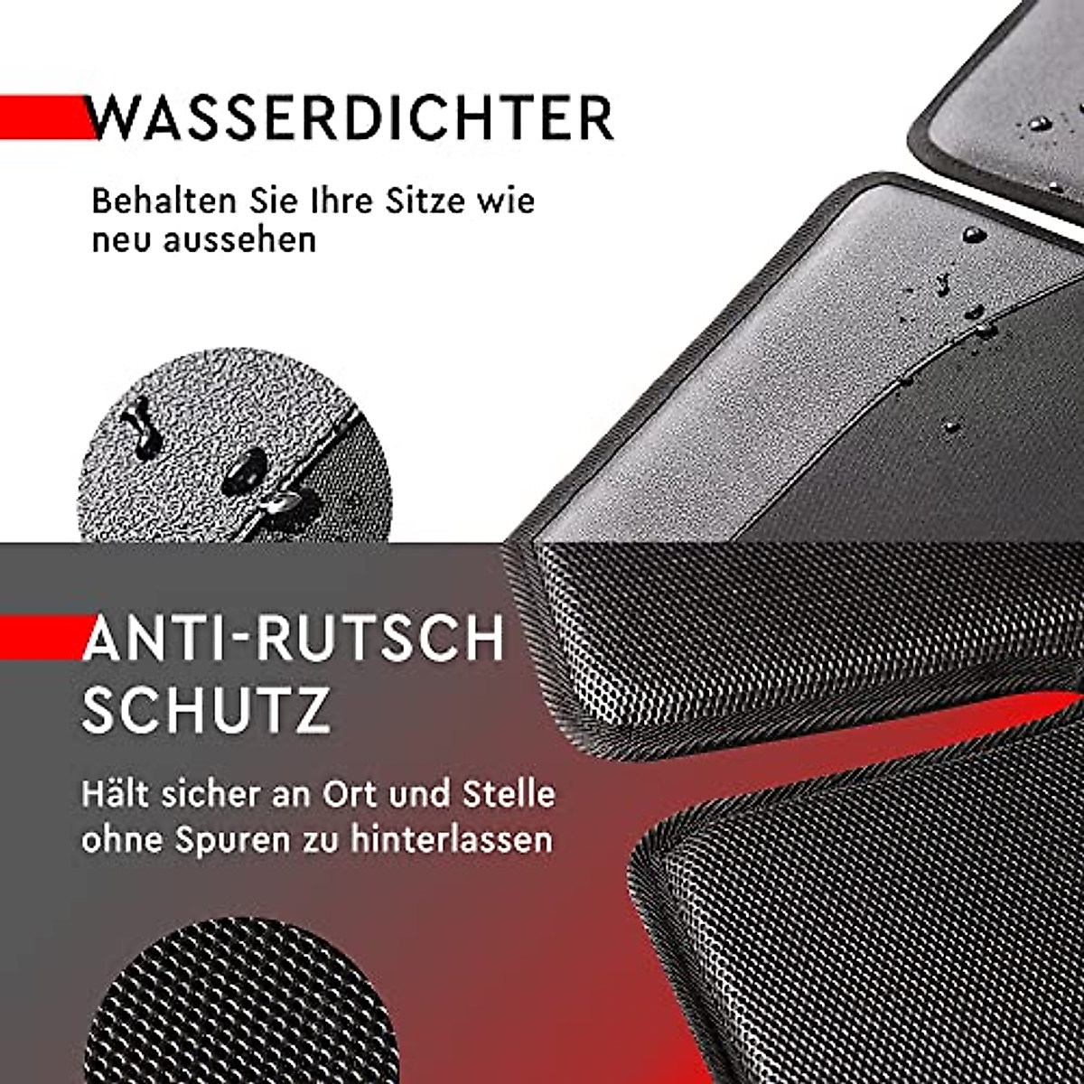 Helteko Car Seat Protector with Thickest Padding, 2 Pack Car Seat Pad for Child Baby Carseat, Auto Seat Protector from Waterproof & Stain Resistant Kick Mat Material for Leather and Fabric Seat