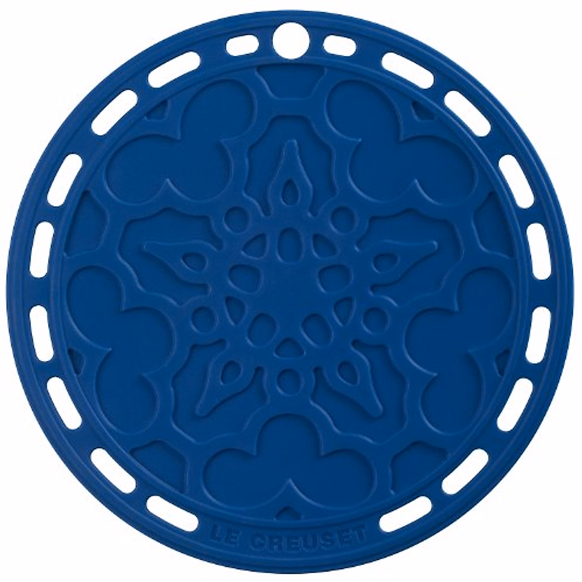 Le Creuset Enameled Cast Iron Signature Iron Handle Skillet, 10.25" (1-3/4 qt.), Marseille & Silicone French Trivet, 8", Marseille