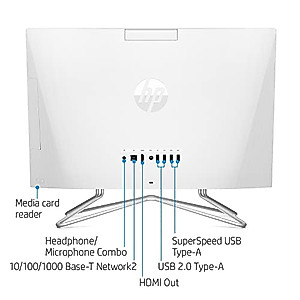HP 2022 Newest 22-inch FHD All-in-One Desktop Computer Dual-Core AMD Athlon Silver 3050U 8GB DDR4 RAM NVMe M.2 512GB SSD DVD WiFi AC BT RJ45 Webcam Windows 11 Home White w/RE USB3.0 Flash Drive