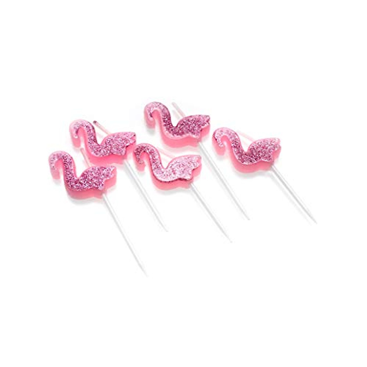 Birthday Candles - 1st Birthday Candle - Flamingo Candles - 5th Birthday Candles -Pink Flamingo Candles - Wedding Love Candles for Cake (Flamingo/Pink Glitter)