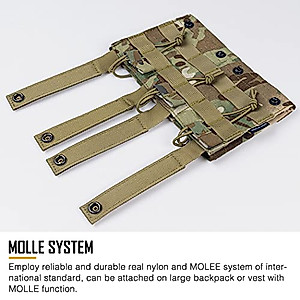 IDOGEAR Triple Mag Pouch, Open Top 5.56mm Magazine Pouch Fit for M4 M16 AR-15, Tactical Molle Mag Carrier Airsoft Hunting Military Gear (A:Multi-camo)