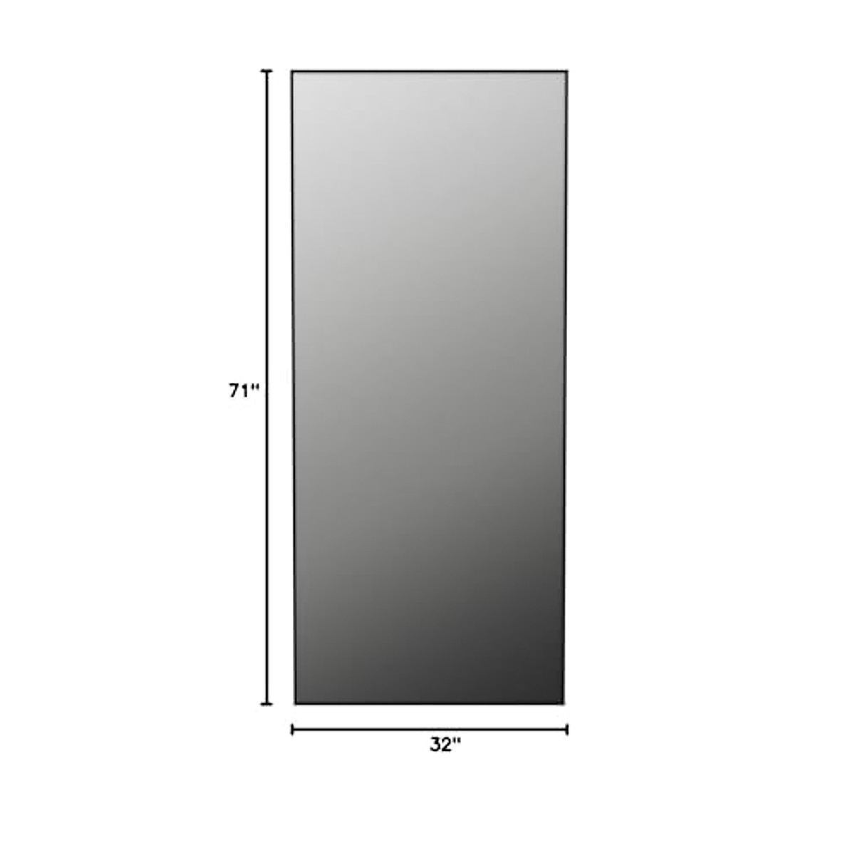 Beauty4U 71" x 32" Large Full Length Mirror with Stand, Black Wall Mounting Full Body Mirror, Metal Frame Full-Length Tempered Mirror for Living Room, Bedroom