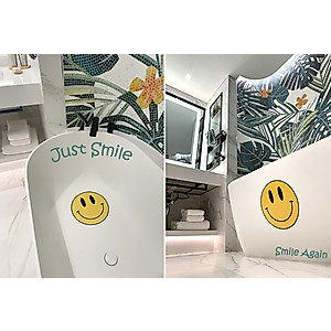 12" Smiley Face Murals Wall Decal Sticker Vinyl Smile Wall Decals Removable Peel and Stick Wall Stickers for Interior Car Window Laptop Luggage Baggage