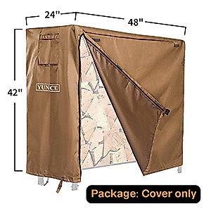 YUNCE 4ft Firewood Rack Cover, Outdoor Log Rack Covers, 600D Waterproof Cover for Wood Rack
