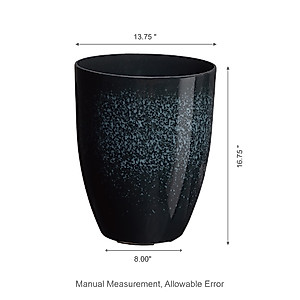 Glitzhome Set of 2 Large Tall Planter Pots,16.75''H Faux Ceramic Oversized Garden Flower Pots with Drainage Holes,Outdoor Indoor Tall Planters for Front Door,Patio and Deck