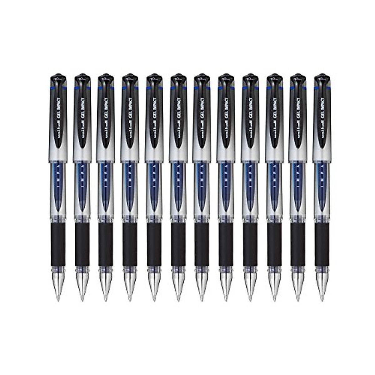 uni-ball 219006000 UM-153S Signo Impact Gel Pens with Rubber Grip, Blue Gel, 1mm Nib (Pack of 12)
