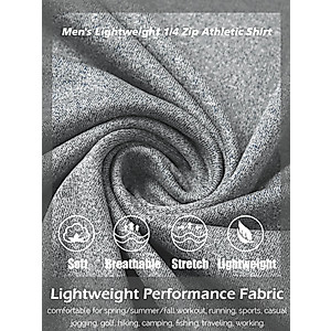 CARWORNIC Men's Long Sleeve Athletic Shirts Quarter Zip Pullover Quick Dry Active Sports Sweatshirt for Outdoor Running Workout Gym Golf Work Shirts Sliver Grey