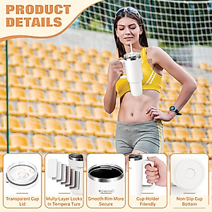 WYHVAND 40 oz Tumbler with Handle, Stainless Steel Insulated Tumbler with Lid and Straw Keeps Drinks Cold and Hot, The Best Birthday Gifts for Family, Friends -Cream