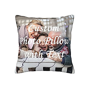 Custom Design Photos or Text Throw Pillowcase, Personalized Photo Pillow, Love Photo Throw Pillow, Wedding Keepsake Throw Pillow 12"X12"